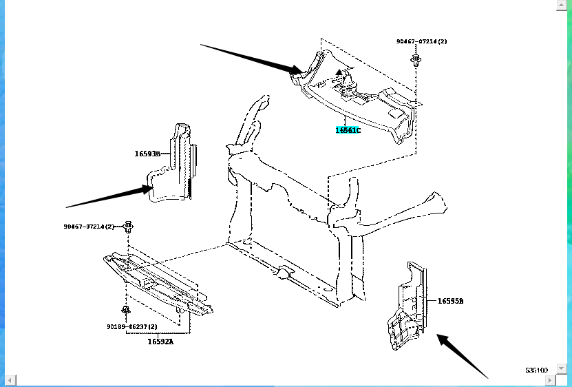 Toyota Chr Seal Radiator To Su16561-0T280 16561-0T210 16561-0T200 1656 ...