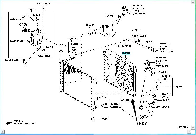 Toyota Camry Bracket Assembly, Fan 16380-31010 16360-F0030 16360-F0010 ...