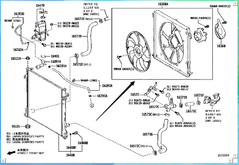 Toyota RAV4 Fan Assembly 16380-31010 16380-0P010 16360-F0060 16360-0P1 ...